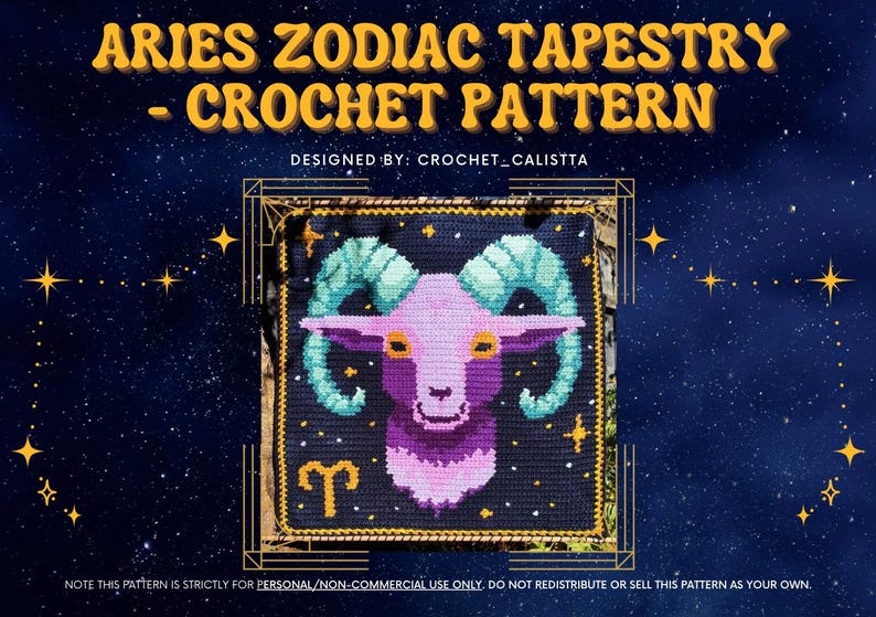 CROCHET PATTERN - Aries Zodiac Tapestry - Etsy