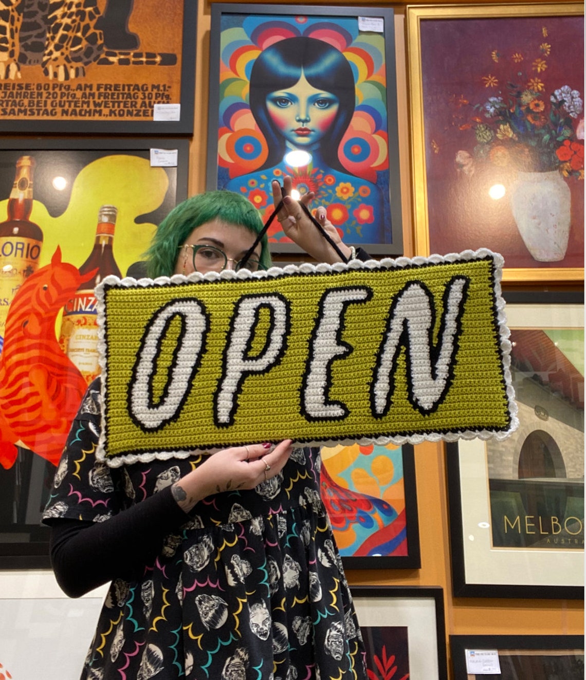 CROCHET PATTERN - Crochet Open and Closed Sign - Etsy
