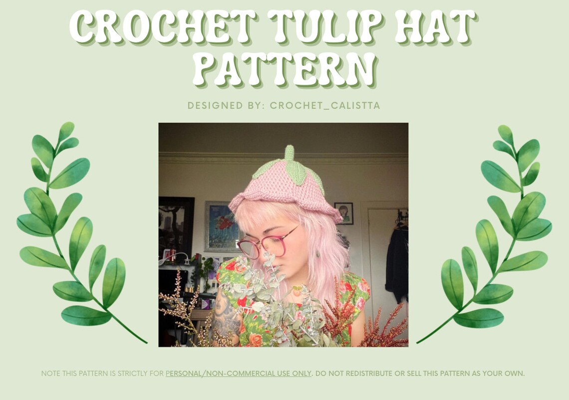 CROCHET PATTERN Crochet Tulip Hat Flower Design | Etsy