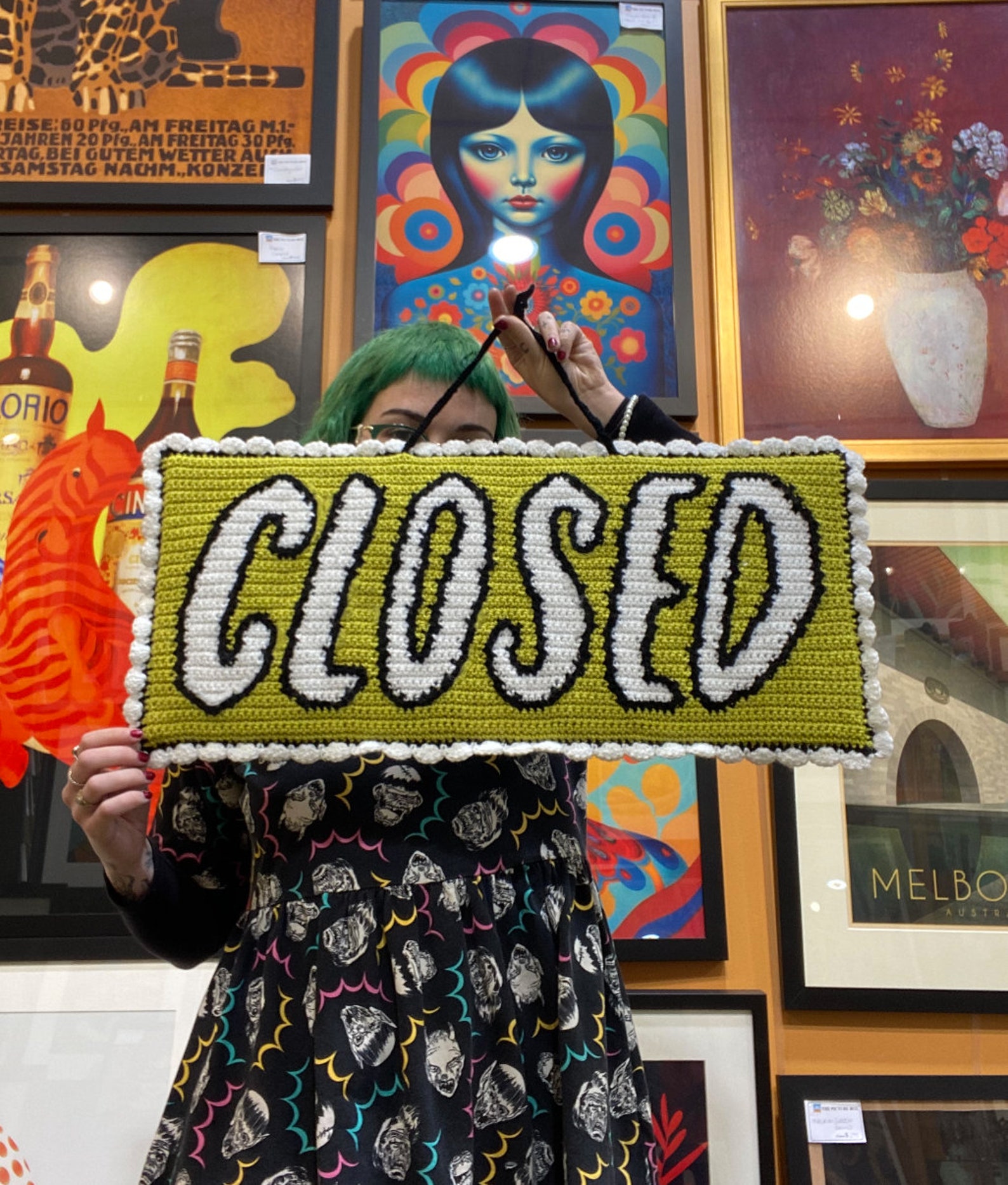 CROCHET PATTERN - Crochet Open and Closed Sign - Etsy