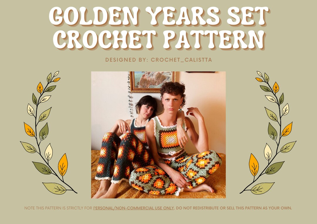 CROCHET PATTERN BUNDLE - Golden Years Crochet Matching Set Granny ...