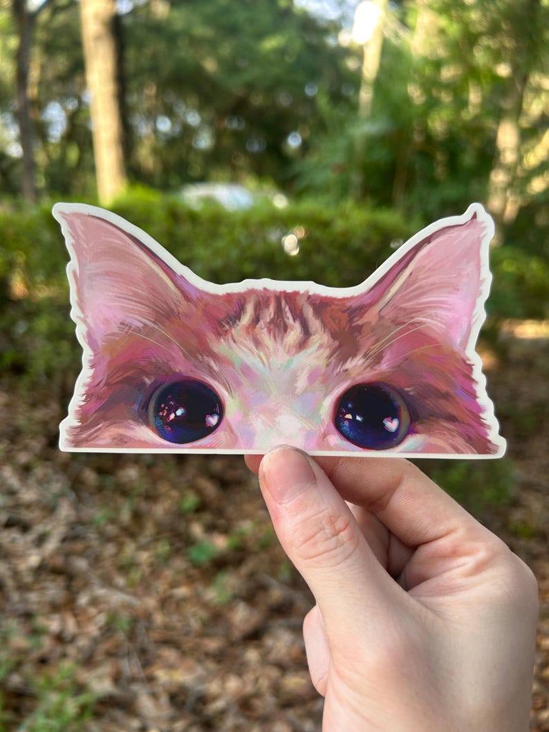 Kitty Peeker Sticker - Etsy