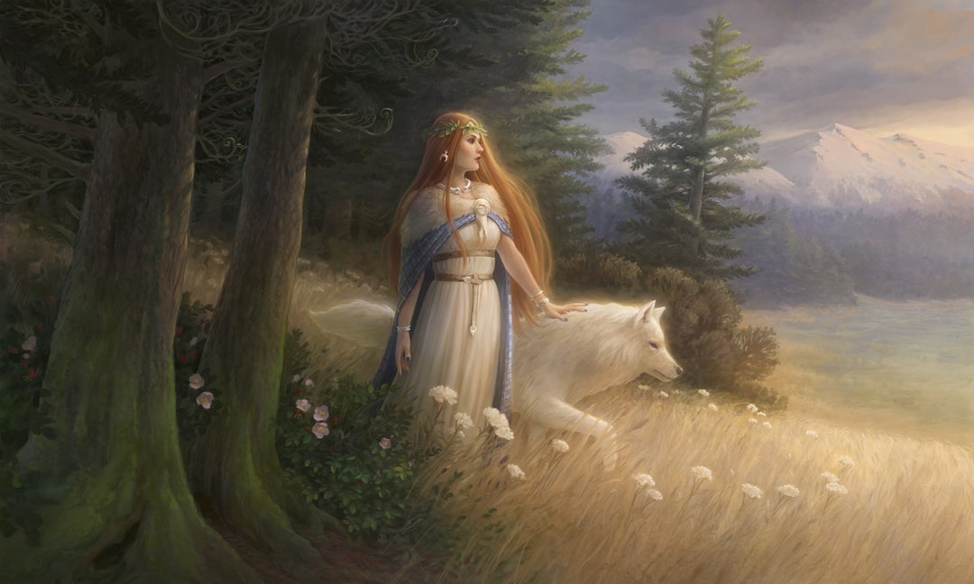 Wolves of Nuada Celtic Mythology Art Print 13x19 Pagan Wall Art - Etsy