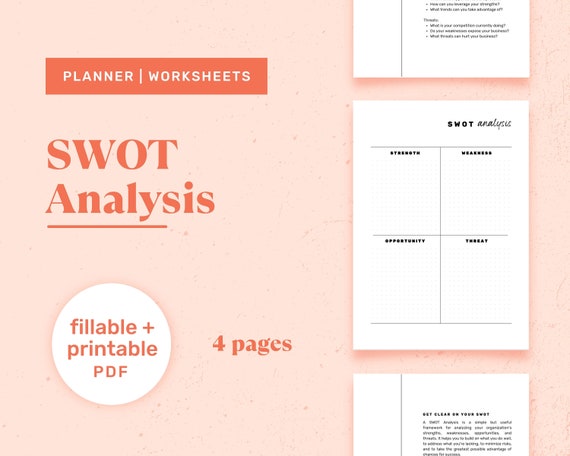 SWOT Analysis Business Analysis Business Planner | Etsy