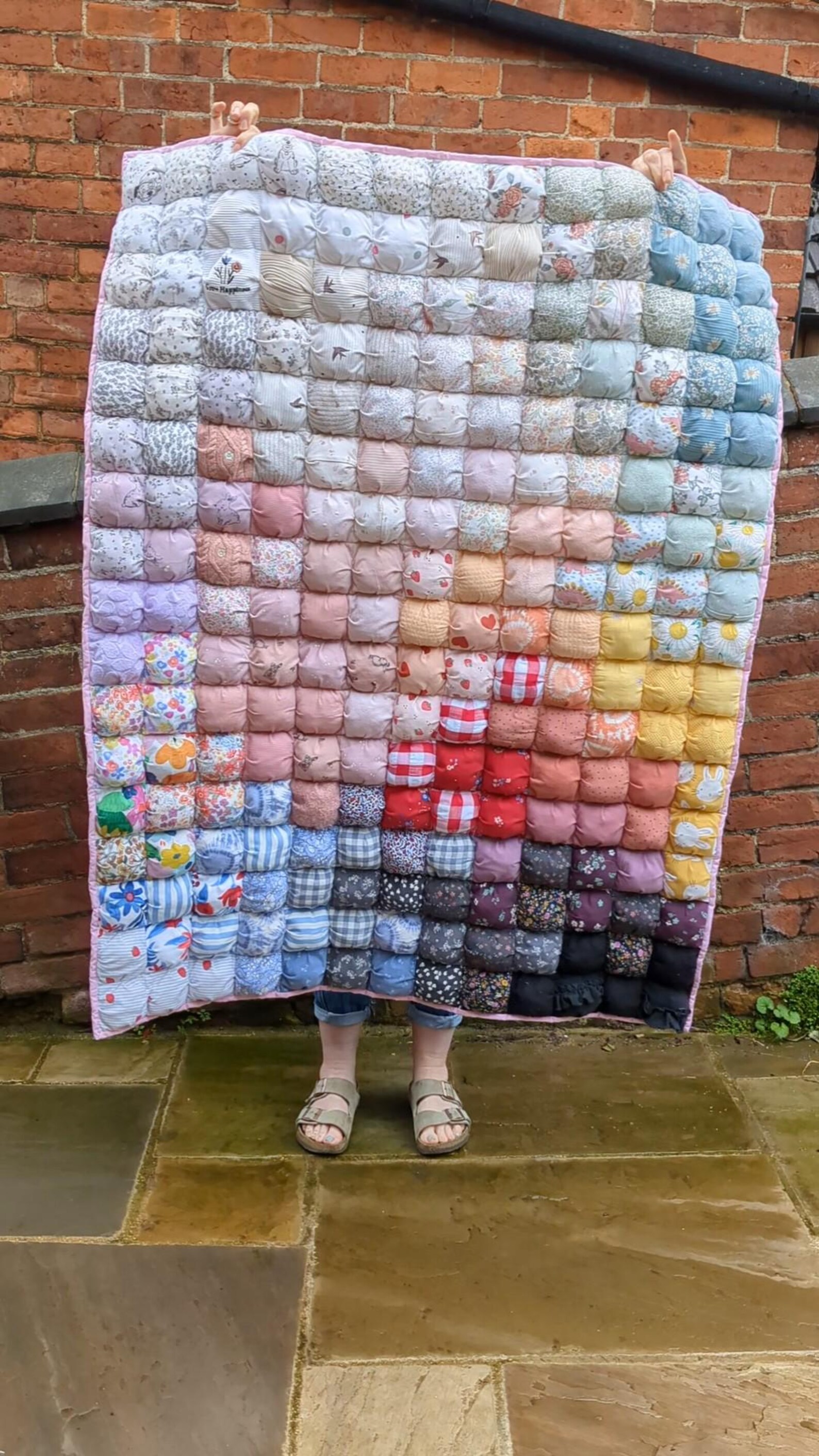 Ombre Puff Memory Quilt Grief Blanket - Memory Throw Made From a Loved ...