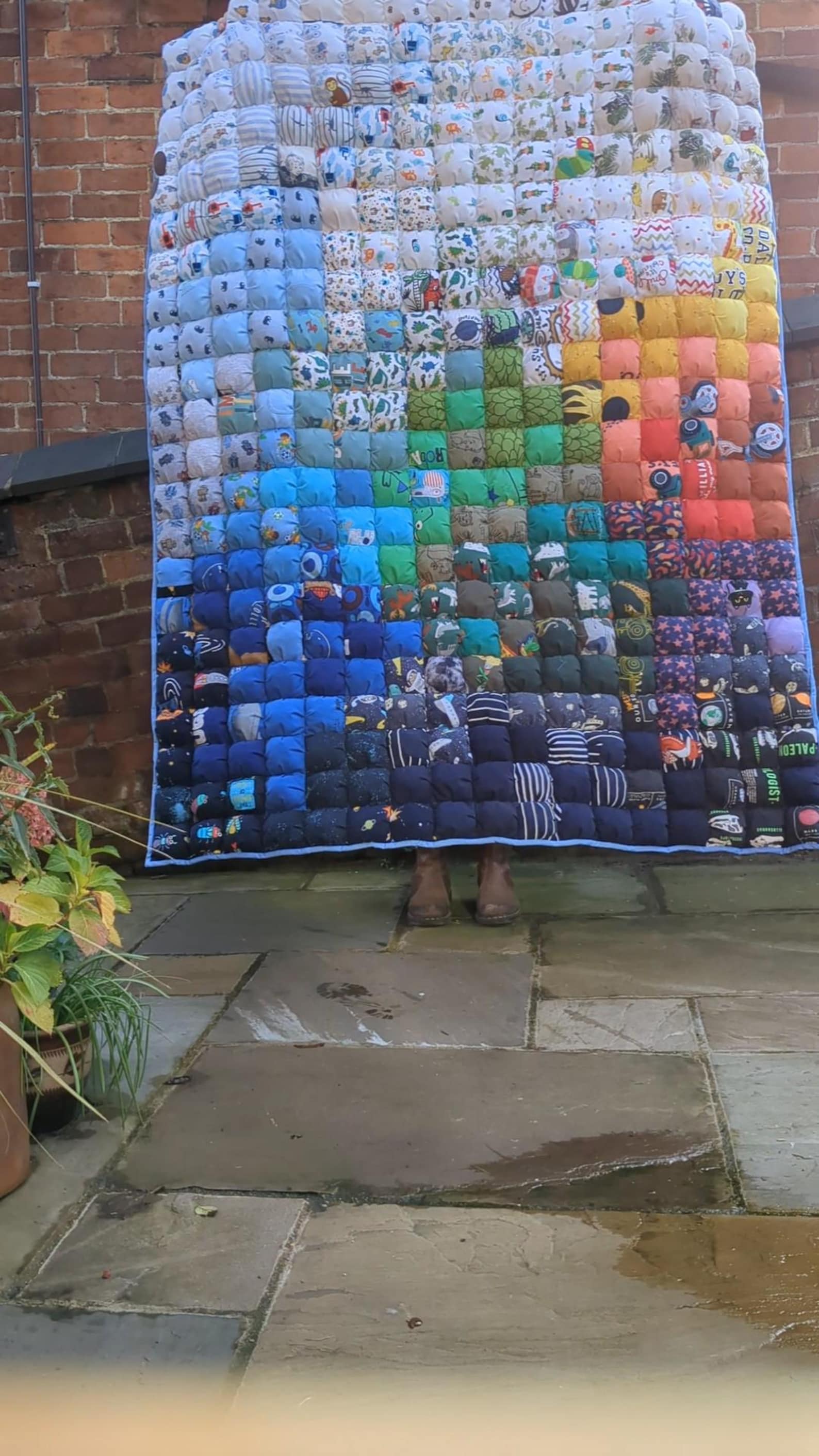 Ombre Puff Memory Quilt Grief Blanket - Memory Throw Made From a Loved ...