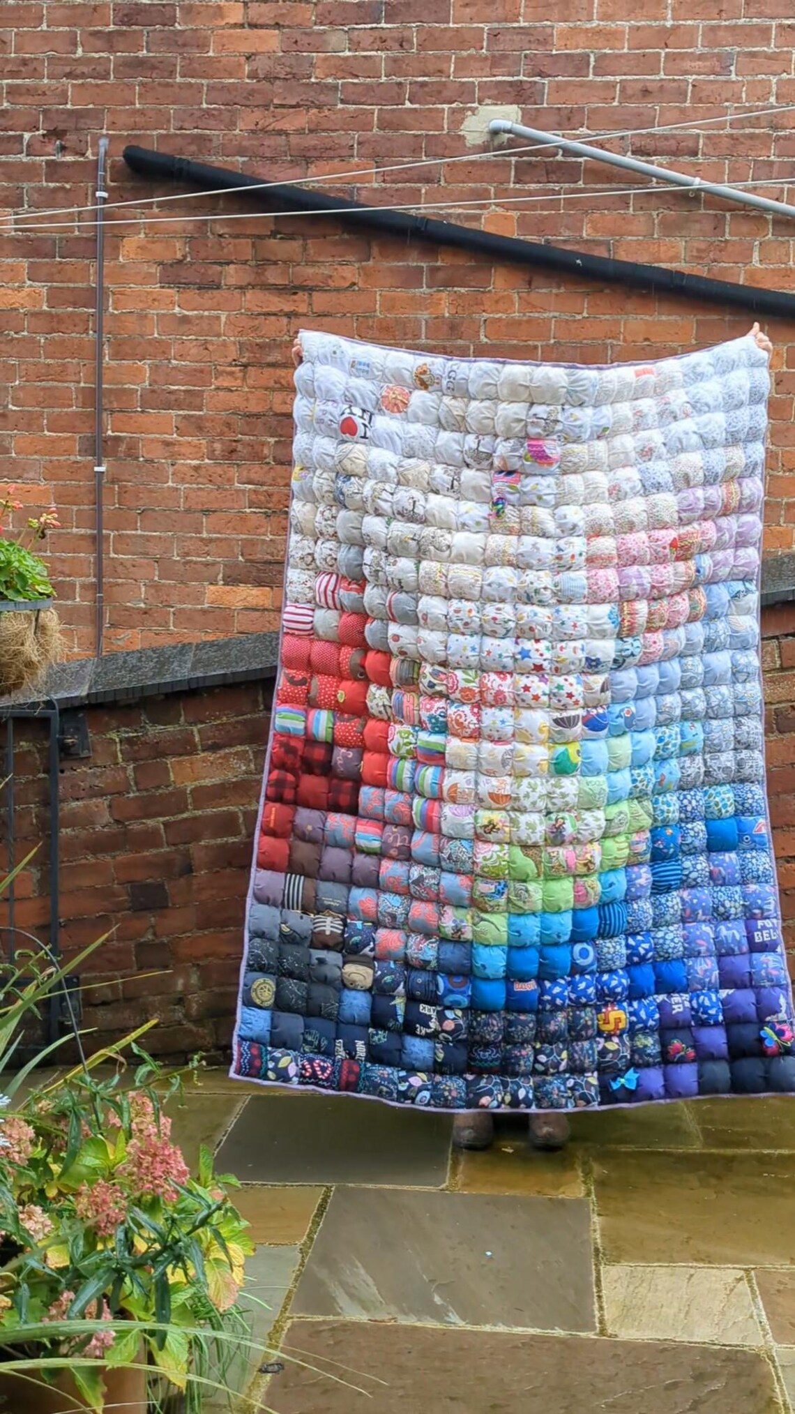 Ombre Puff Memory Quilt Grief Blanket - Memory Throw Made From a Loved ...