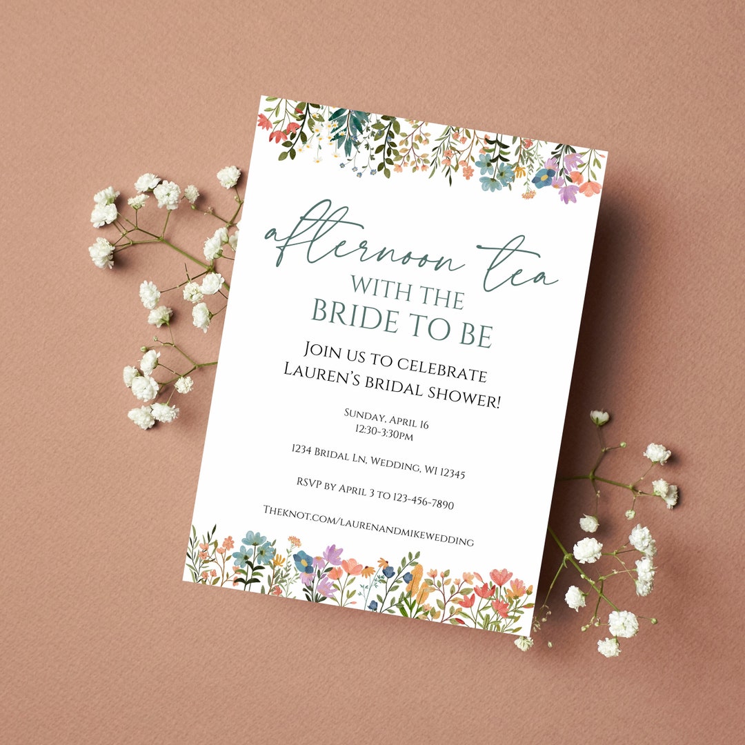 Afternoon Tea With the Bride to Be Bridal Shower Invitation Digital ...