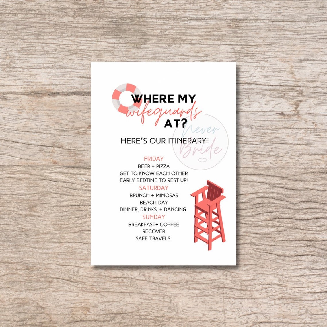 Lifeguard Bachelorette Printables [editable] - Etsy