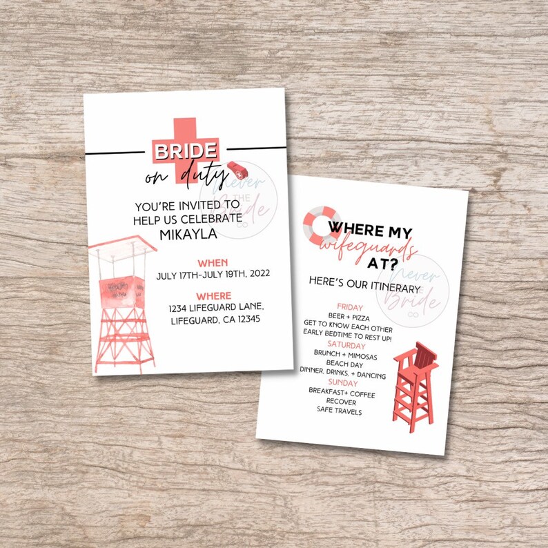 Lifeguard Bachelorette Printables [editable] - Etsy