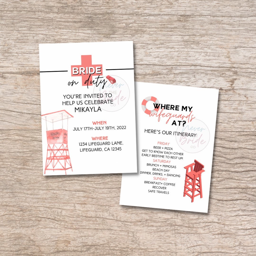 Lifeguard Bachelorette Printables [editable] - Etsy