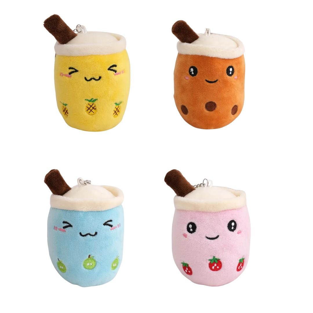 Kawaii Boba Tea Plush Keychain – Cute & Soft Bubble Tea Accessory With ...