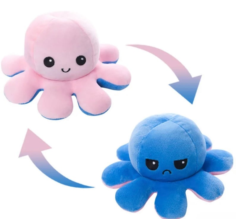 Reversible Octopus Plushie, Cute Mood Plushie, Viral Tiktok Trend ...