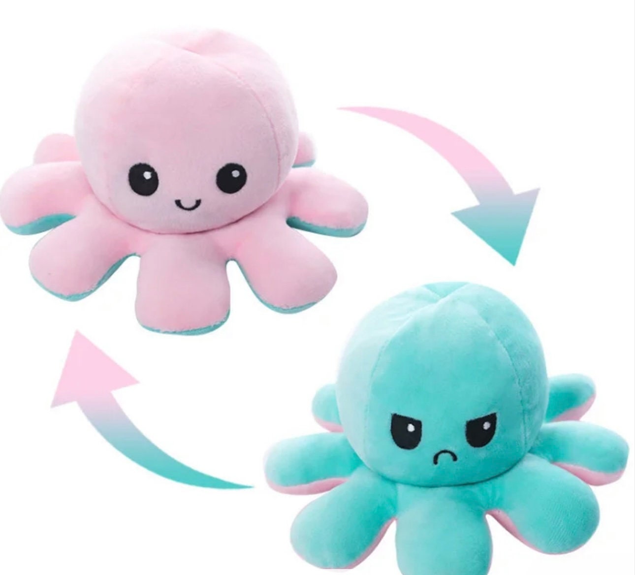 Reversible Octopus Plushie, Cute Mood Plushie, Viral Tiktok Trend ...