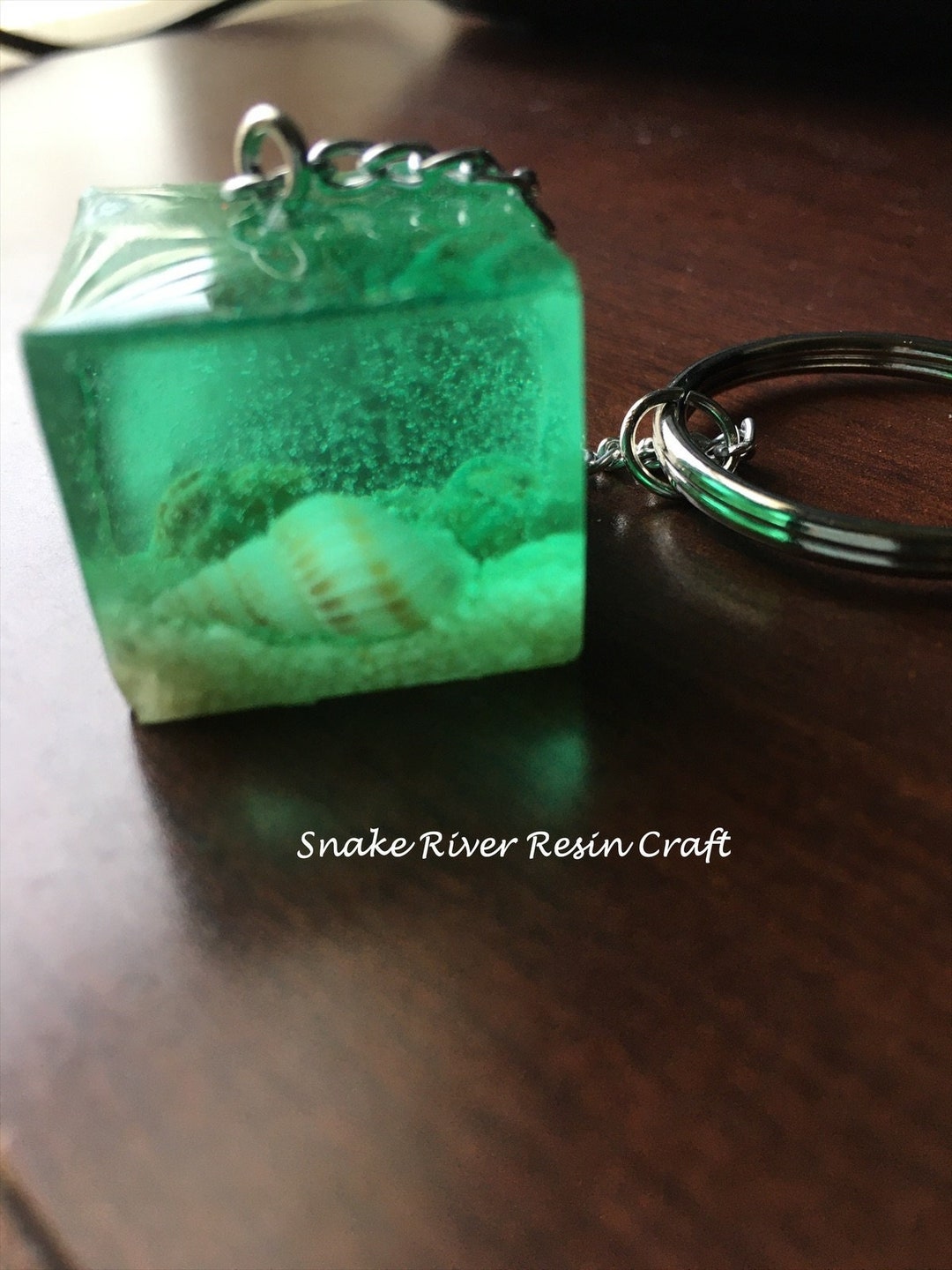 Large Cube Ocean Shell Diorama Keychain, Gifts for Everyone, Keychain ...