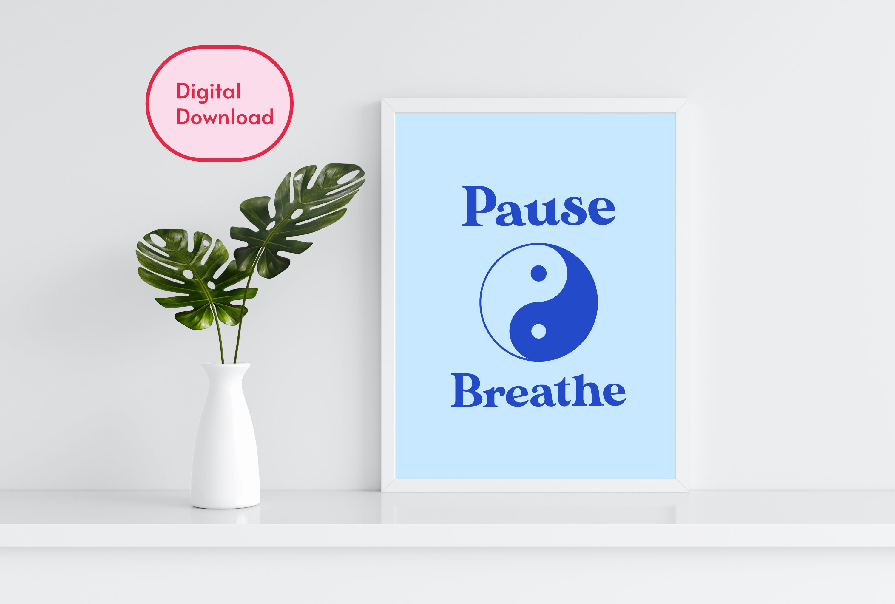 Pause and Breathe Poster Mental Health Wand kunstdruck | Etsy