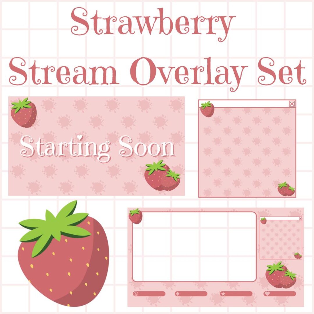 Strawberry Stream Static Overlay Set - Etsy