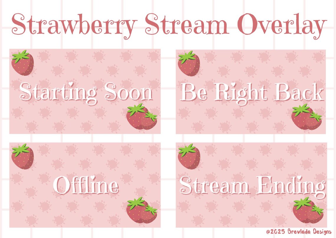 Strawberry Stream Static Overlay Set - Etsy