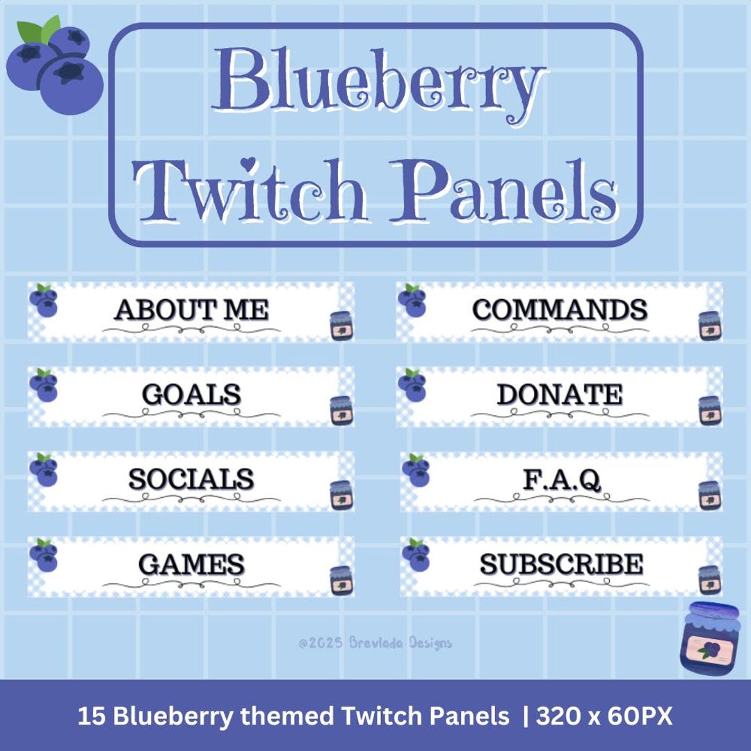 Blueberry Dream Twitch Panels - Etsy