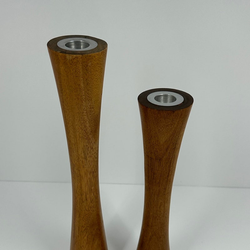 Teak Candlesticks - Etsy