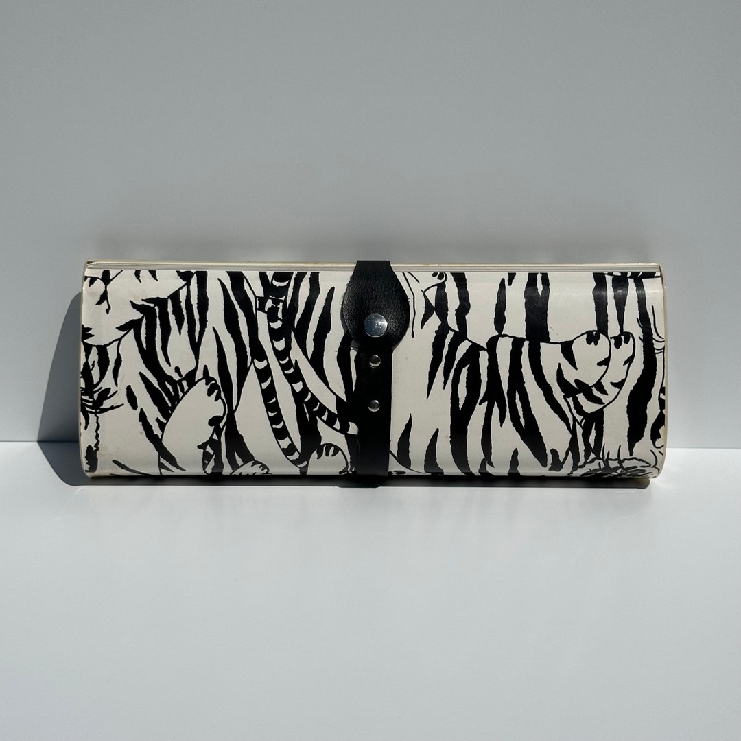 Vintage Magazine Clutch, Tiger Striped Cover, Hard Plastic, 1980s. - Etsy