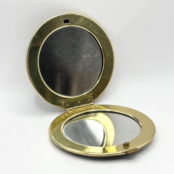 Vintage Mirror Compact in Gold Tone with Victorian Fo… - Gem