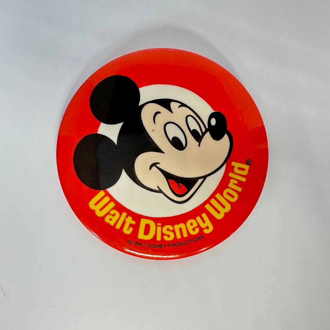 Vintage Pin of Mickey Mouse From Walt Disney World Button - Etsy