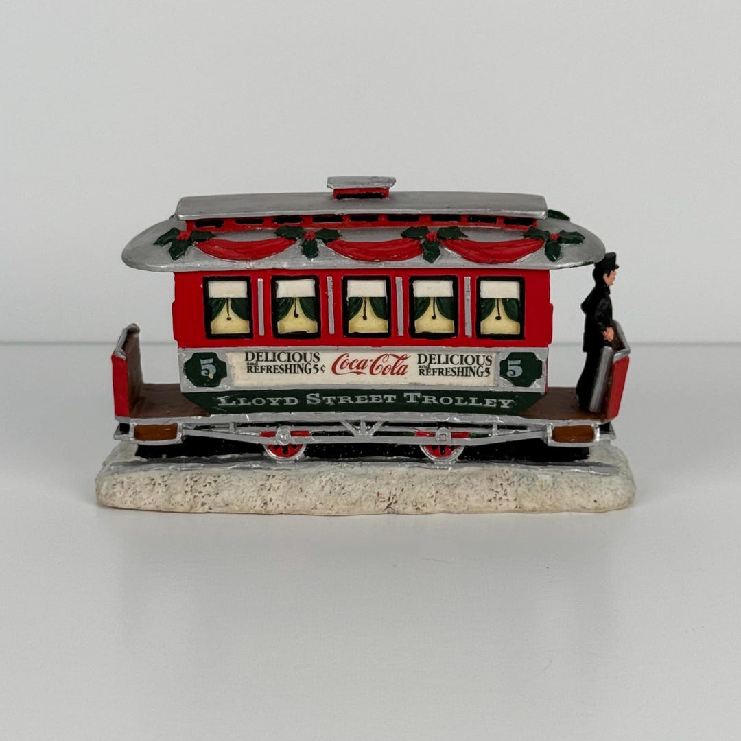 Vintage Christmas Coca-cola Trolley Car Decoration by Town Square ...