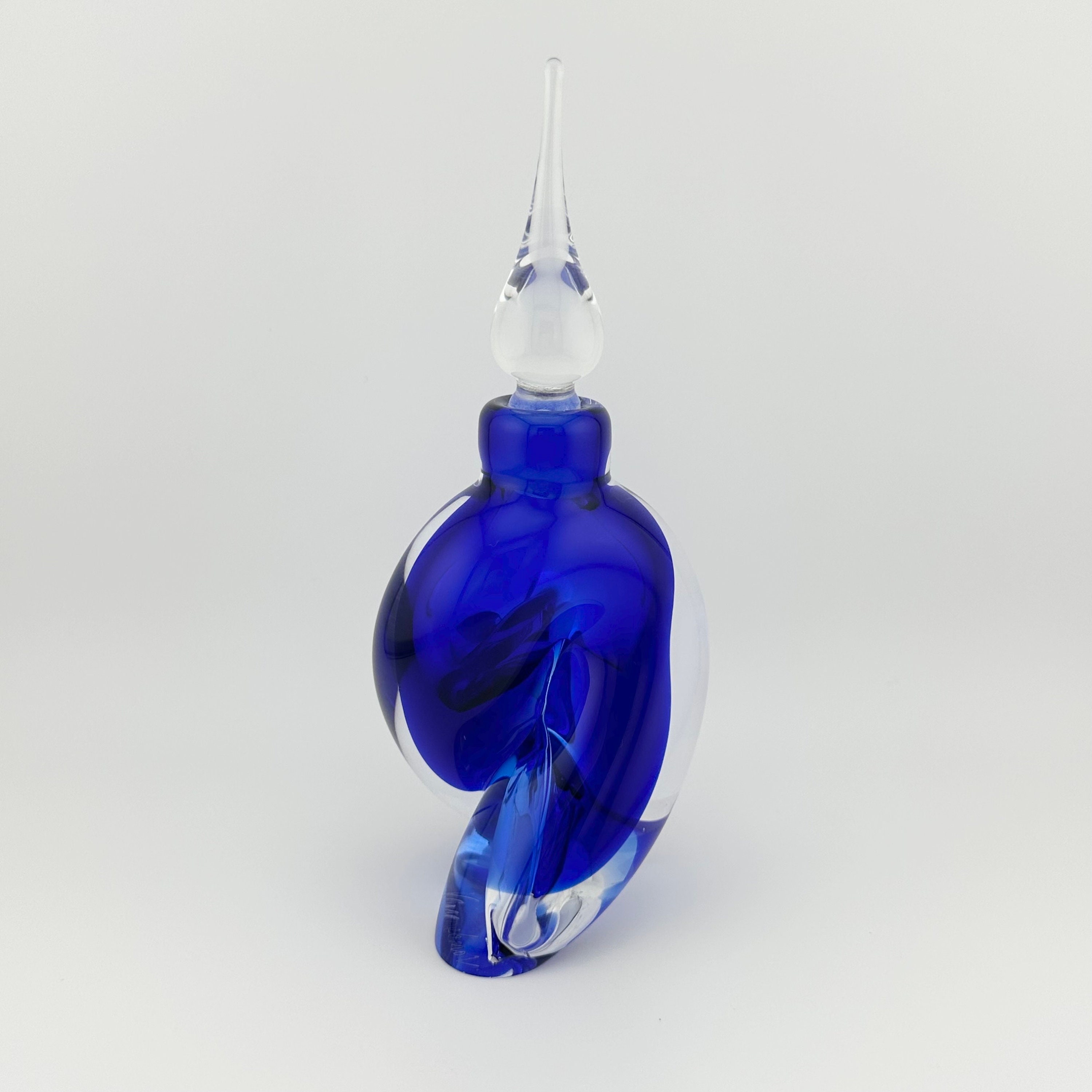 Vintage Perfume Bottle, Blue, Hand Blown Art, Made by Vandermark. - Etsy