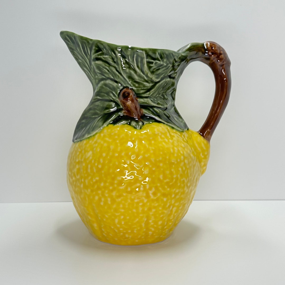Vintage Ceramic Pitcher in Lemon Design by Olfaire and Made in Portugal ...