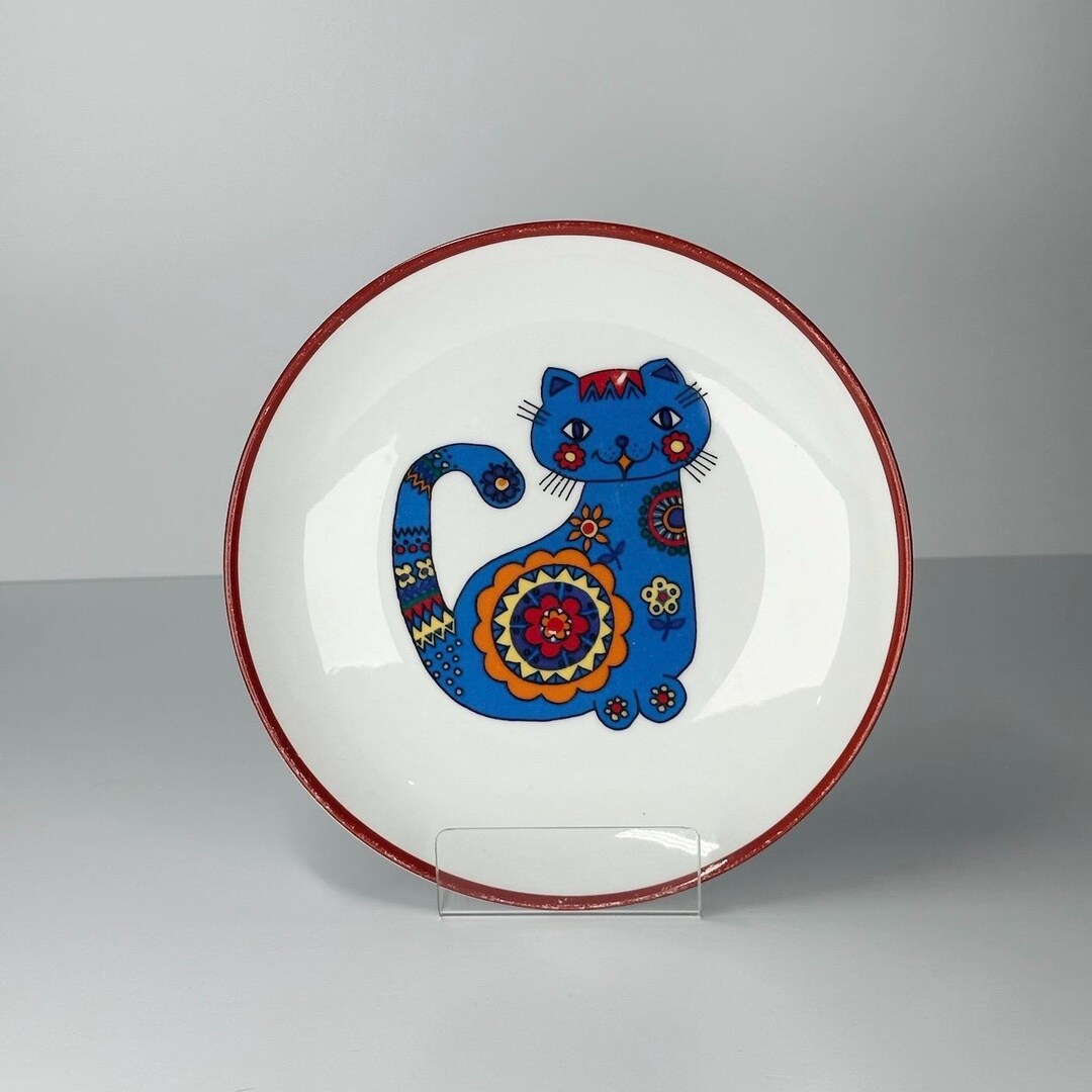 Vintage Porcelain Plate With Blue Cat Made by Kaiser W Germany - Etsy