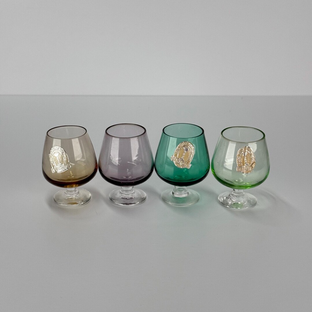 Vintage Miniature Brandy Glasses in Vibrant Colors and Hand Made in ...