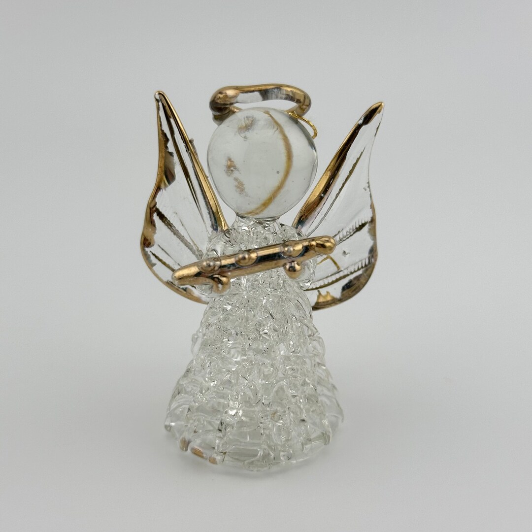 Vintage Ornament Set of Angels Made of Spun Blown Glass - Etsy