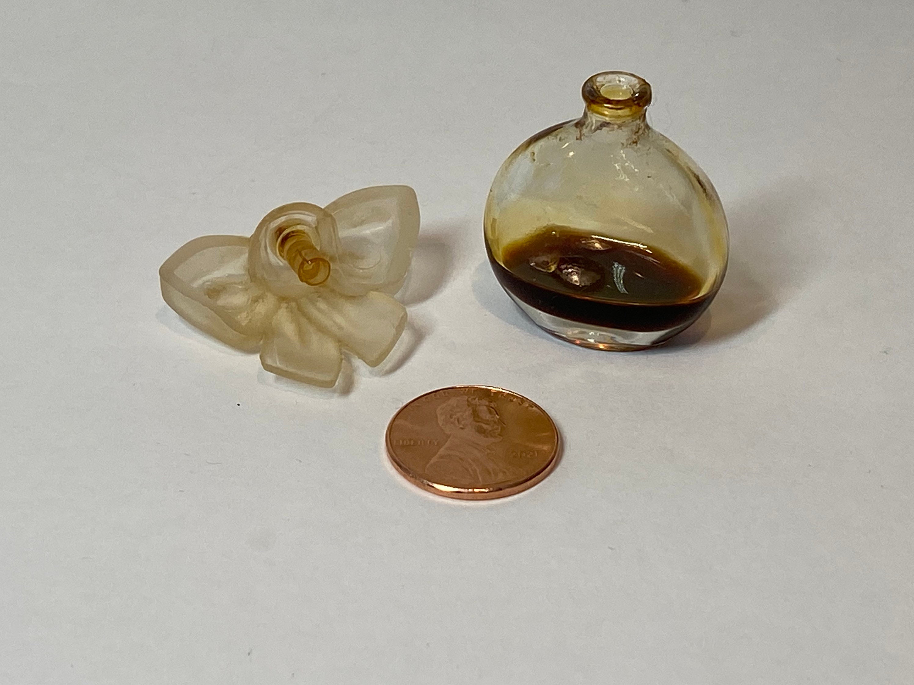 Vintage Mini Perfume Bottle With Frosted Glass Bow, Albert Nipon - Etsy