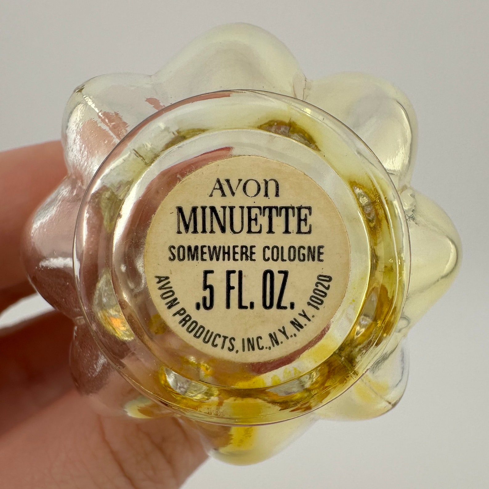 Vintage Avon Perfume Bottle, Clear Glass, Minuette Somewhere Cologne ...