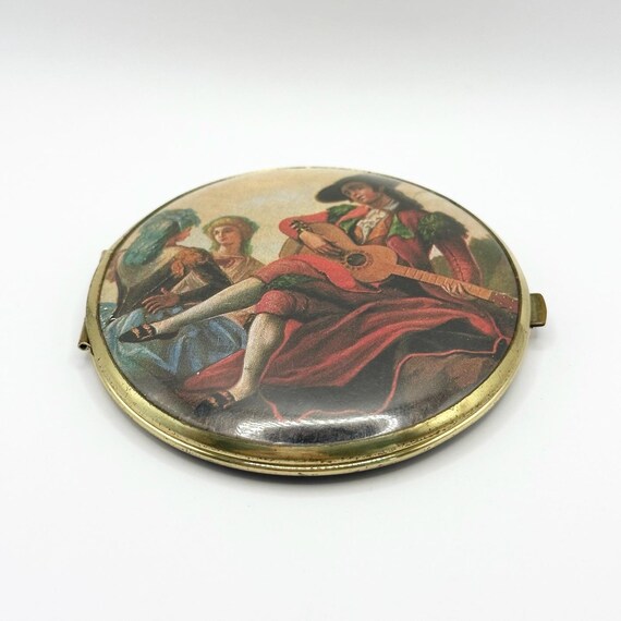 Vintage Mirror Compact in Gold Tone with Victorian Fo… - Gem