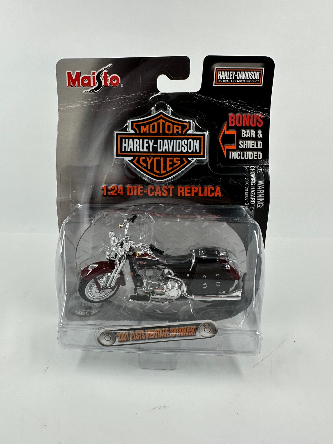 Vintage Toy, Harley Davidson Motorcycle, 1:24 Die-cast Replica, 2001 ...