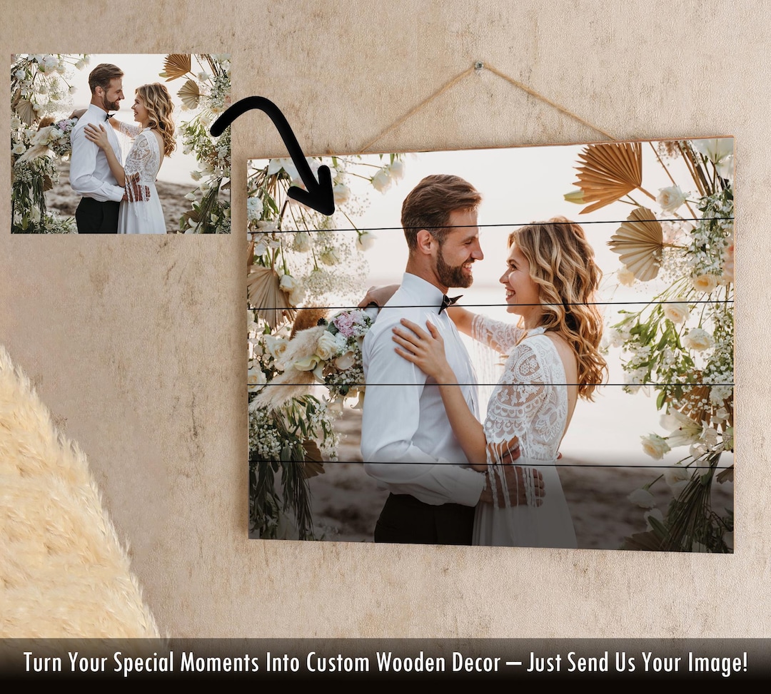 Personalized Wooden Photo Print, Custom Wedding Decor Gift, Bridal ...