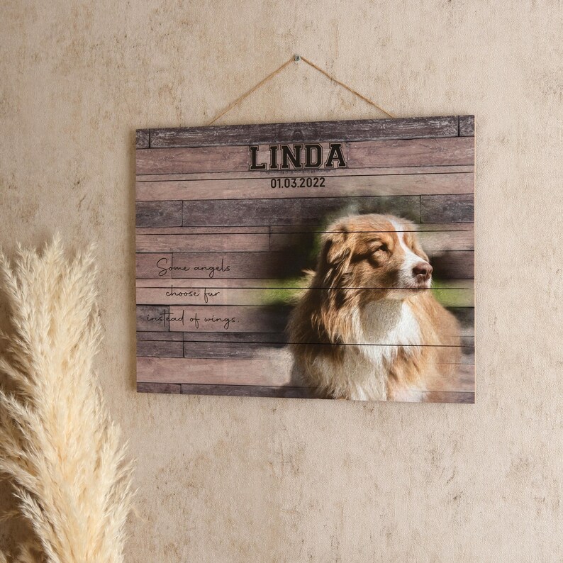 Personalized Pet Memorial Photo Plaque – Custom Dog Picture on Wood - Etsy