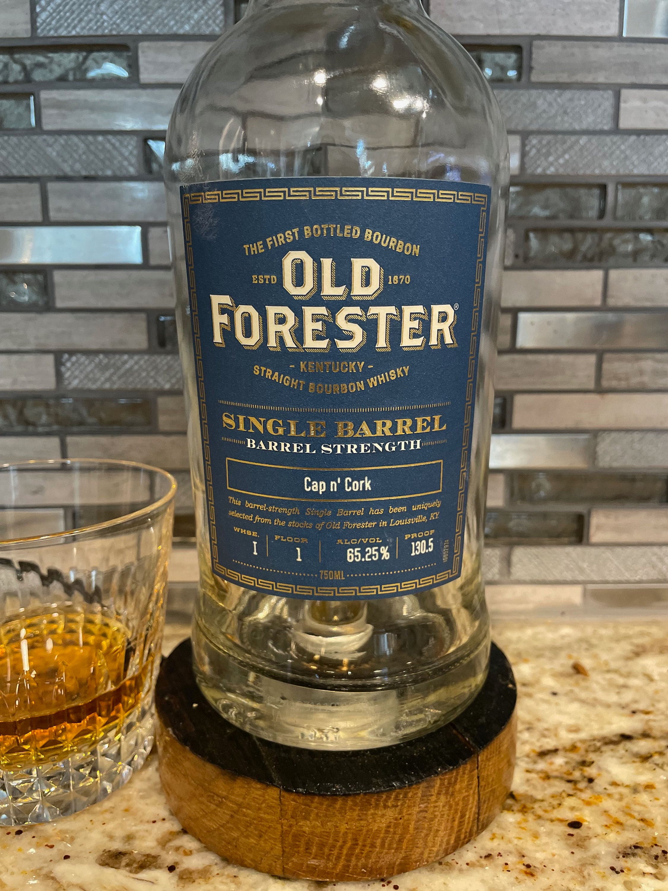 Old Forester Single Barrel Barrel Strength 130.5 Proof Up-cycled Lamp ...