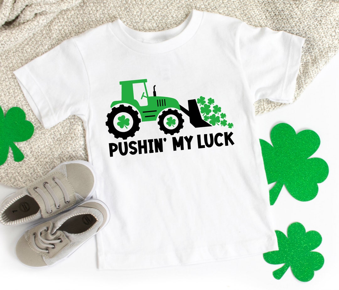 Kids St. Patrick's Day Shirt Pushing My Luck St. Paddy's T-shirt ...