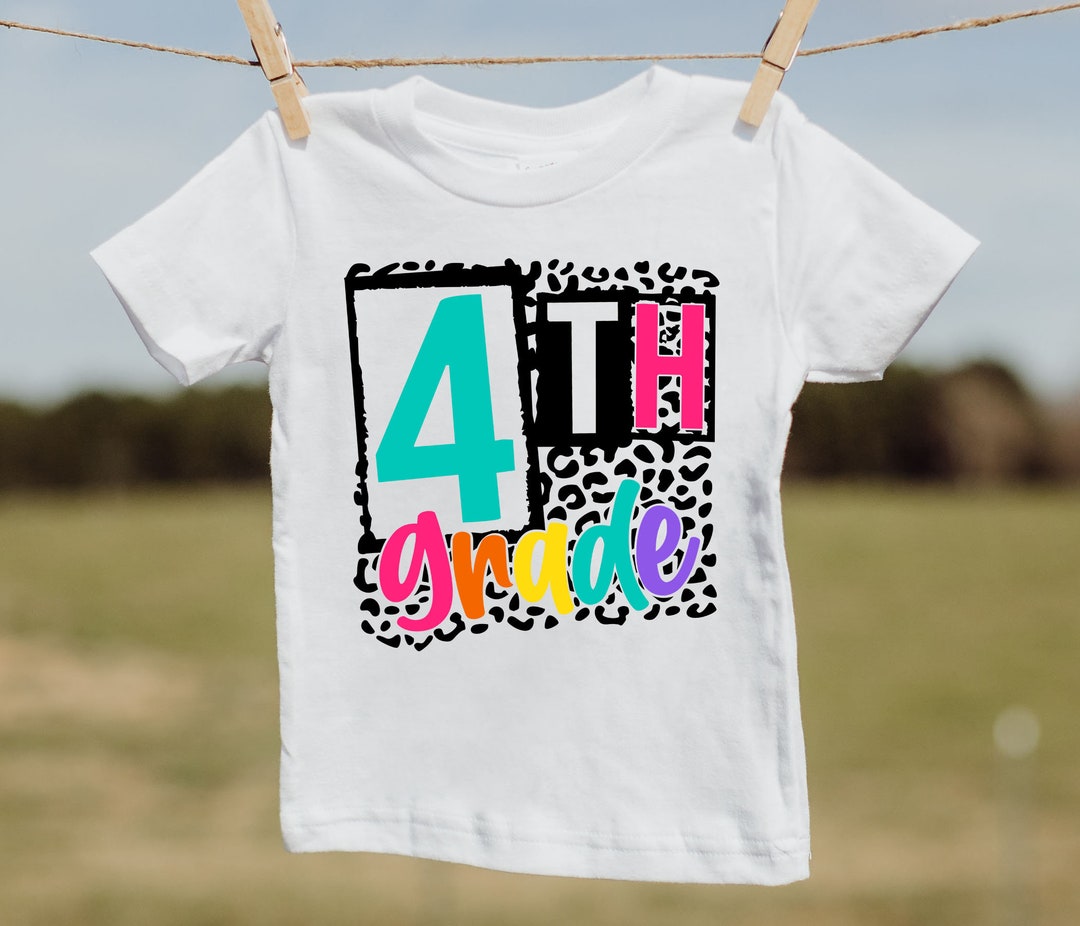 Fourth Grade Shirt 4th Grade Leopard Print Shirt Back to School Shirts ...