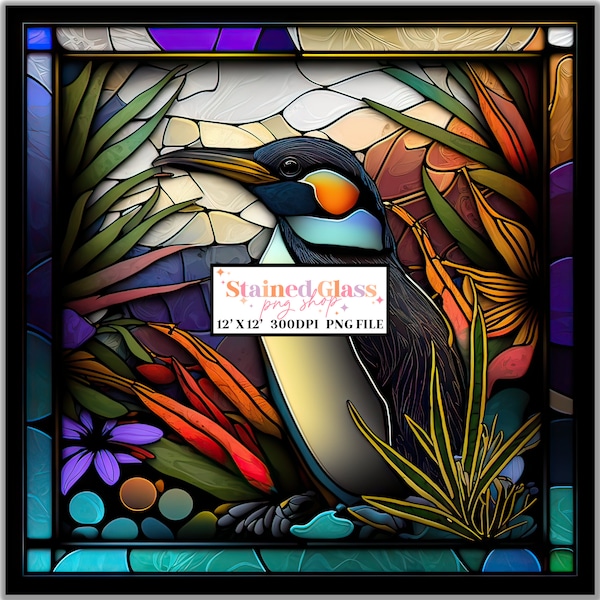 Stained Glass Penguin Window Art - Etsy
