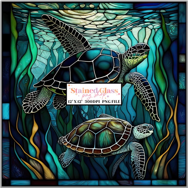 Turtle Stained Glass - Etsy