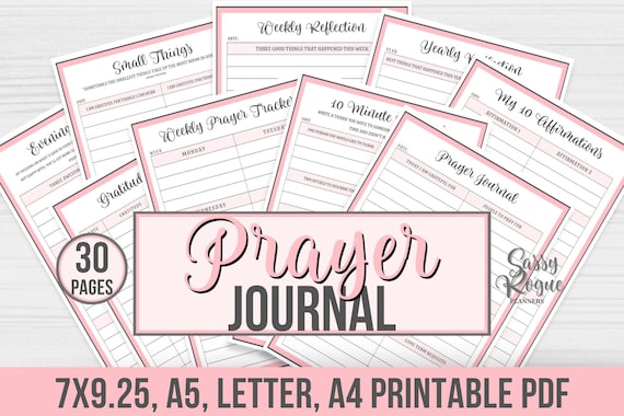 Prayer Journal Printable Prayer Planner Printable Bible Etsy
