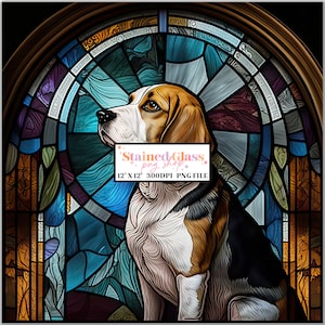 Beagle Stained Glass Sublimation Design Stained Glass Dog - Etsy