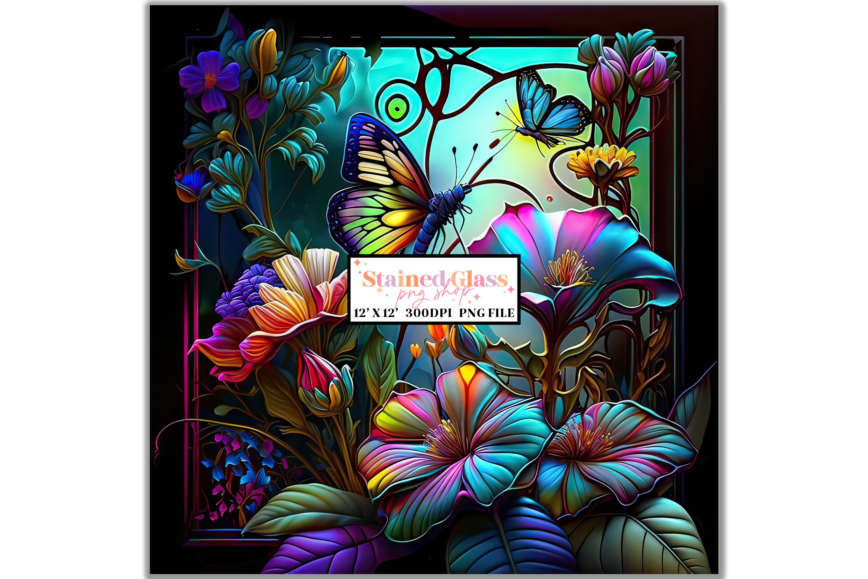 Butterfly Stained Glass Sublimation Designs Stained Glass - Etsy Australia