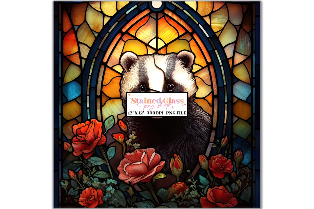 Badger Stained Glass Sublimation Designs, Stained Glass Pattern ...