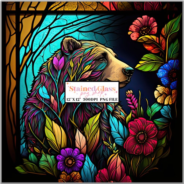 Stained Glass Bear - Etsy