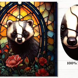 Badger Stained Glass Sublimation Designs, Stained Glass Pattern ...